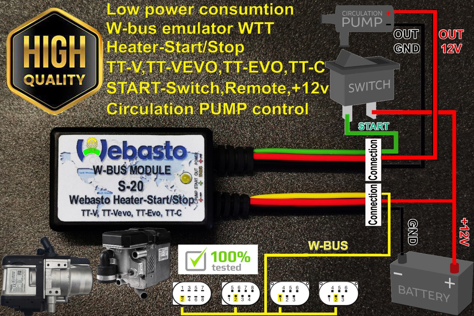 Webasto W-bus module S-20 Autonomous TT-V,TT-VEVO,TT-EVO,TT-C | eBay