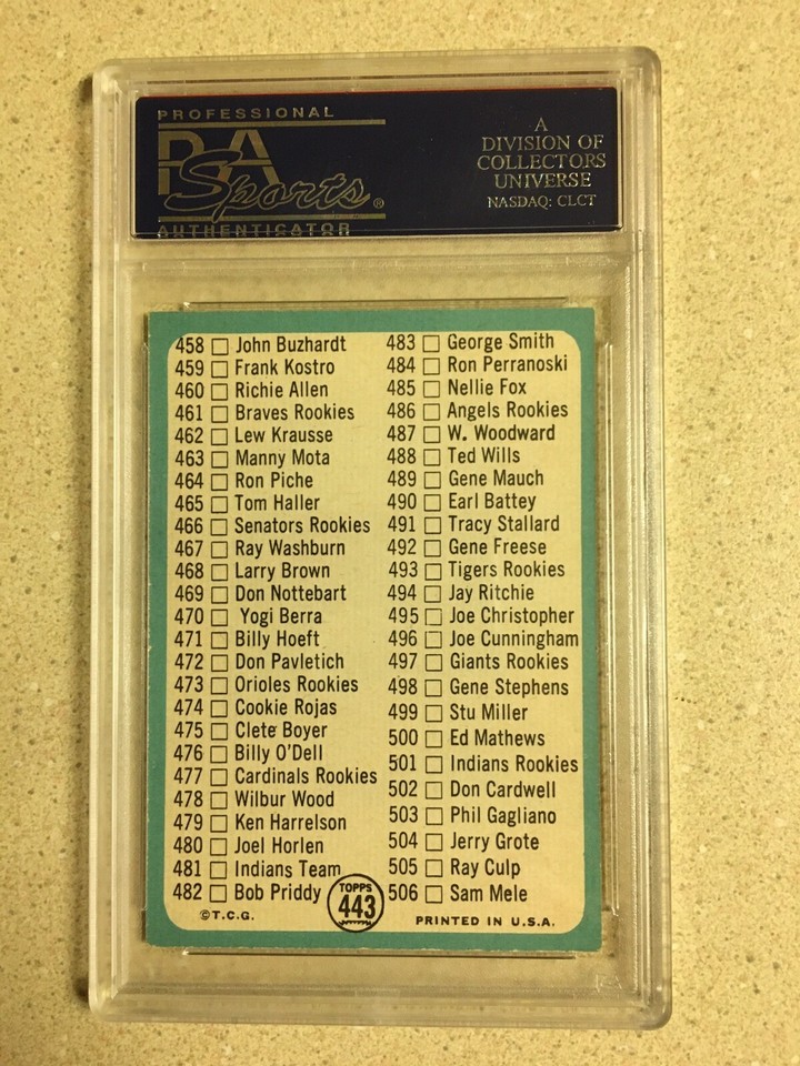 1965 Topps #443 Checklist 430-506 PSA 8 NM-MT 6th SERIES | eBay