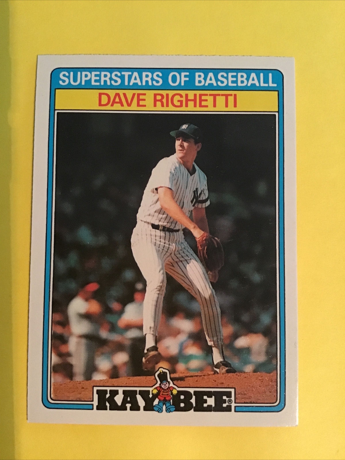 1987 TOPPS KAY-BEE SUPERSTARS OF BASEBALL DAVE RIGHETTI NEW YORK ...