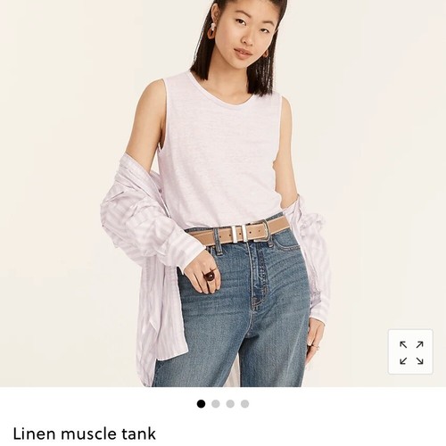 NWT J CREW Linen Muscle Tank. Misty Lavender. Size Medium | eBay