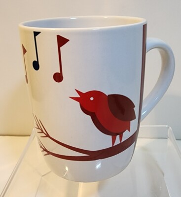 Starbucks Coffee Mug Song Bird Music Notes White Red cup 2012 | eBay