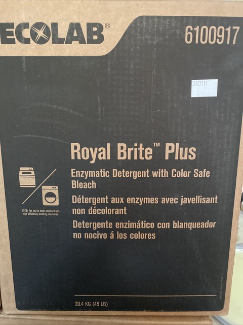 45 LB Ecolab 6100917 Royal Brite Plus Enzymatic Detergent Color Safe ...