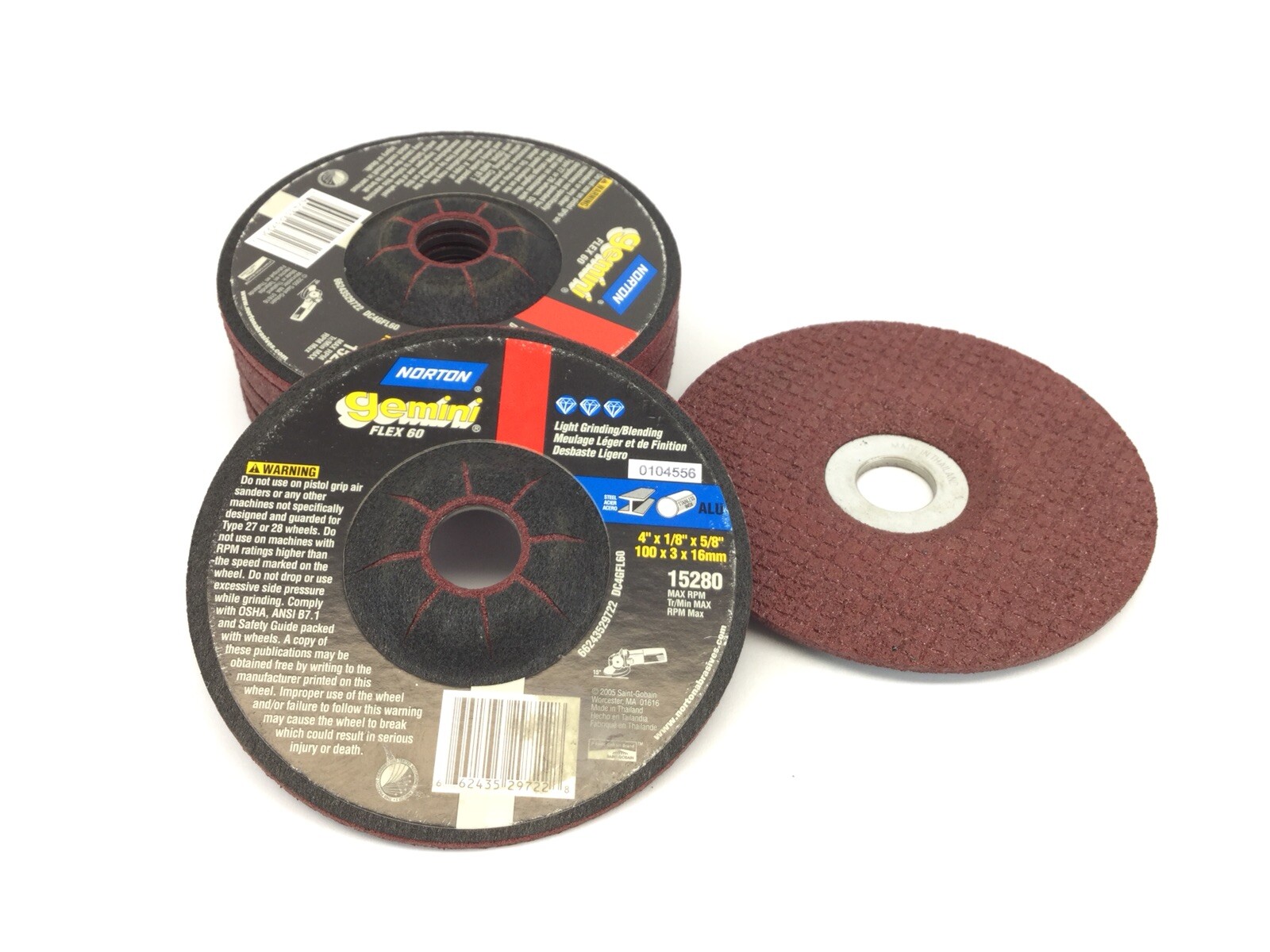 (10 Pack) Flex 60 Norton 662435297228 Unitized & Convolute Wheels 4 x 1 ...