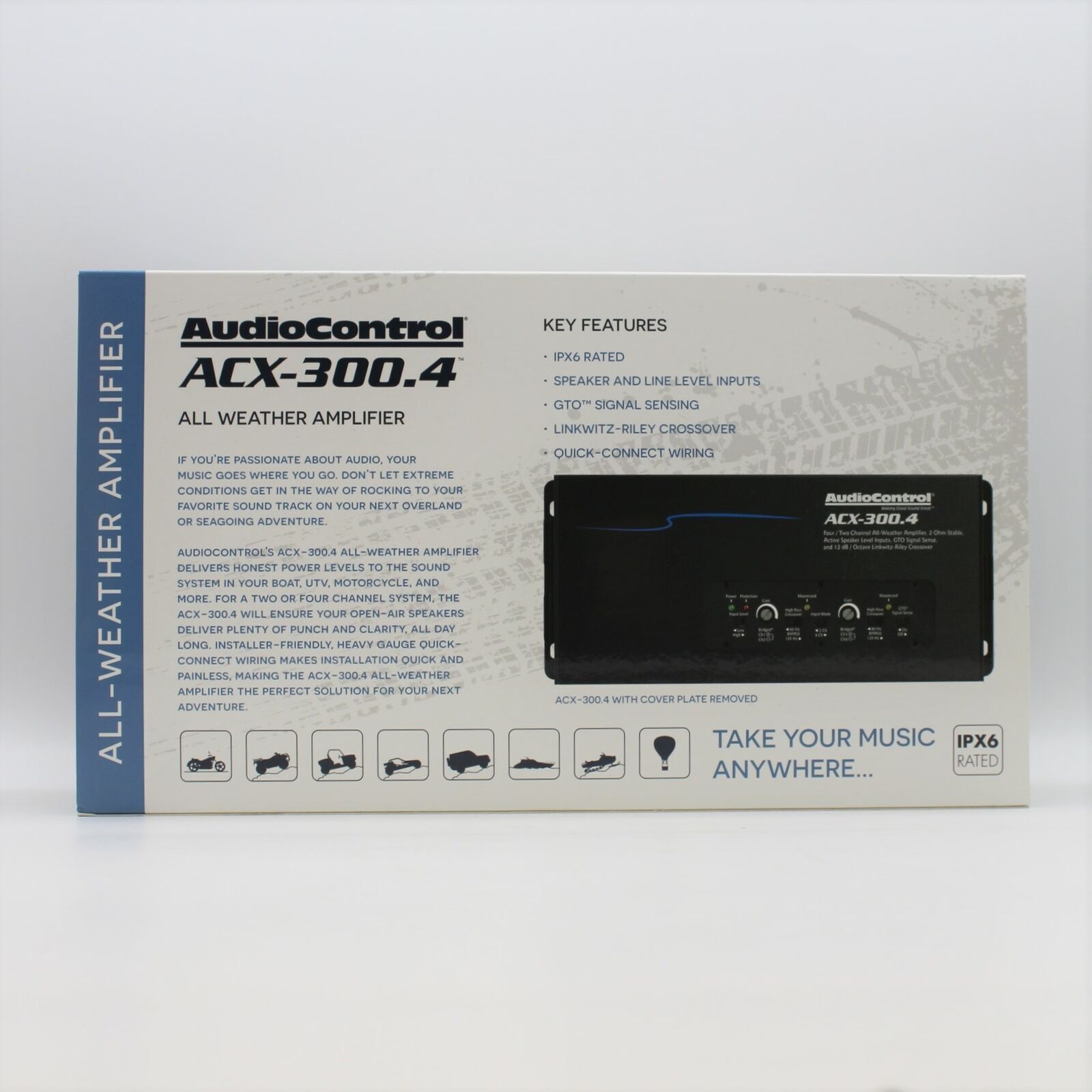 AudioControl ACX-300.4 All-Weather Amplifier Four/Two Channel Amplifier ...