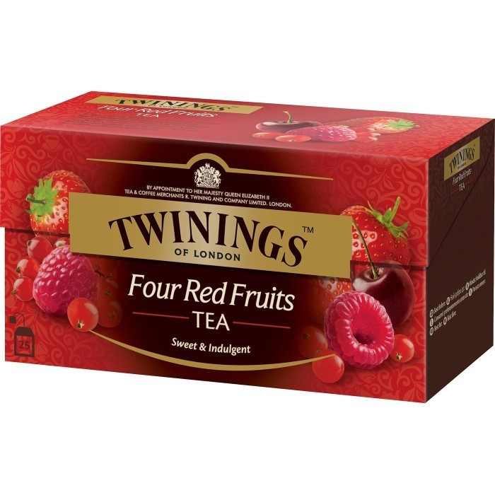 🍓 TWININGS Four Red Fruits Tea 4-PACK (100 BAGS TOTAL) Berry-Infused ...