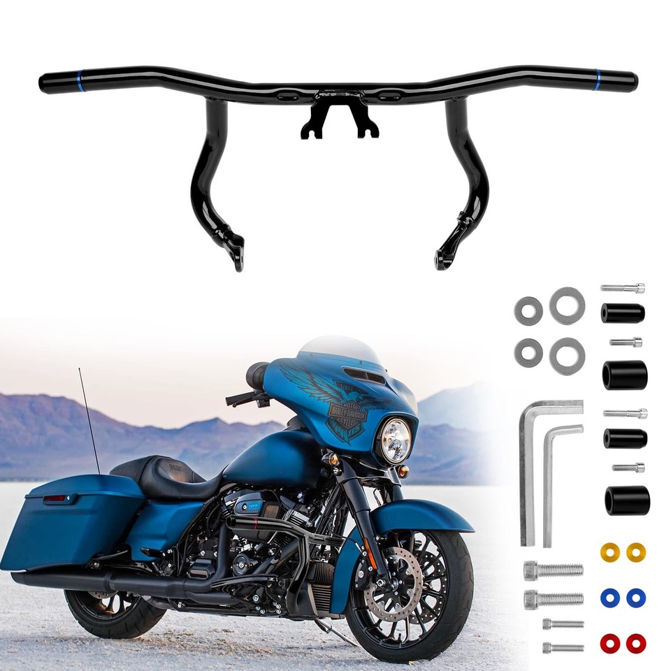 Rear Front Crash Bar Flat-Out Bar for Harley Street Glide Road Glide ...