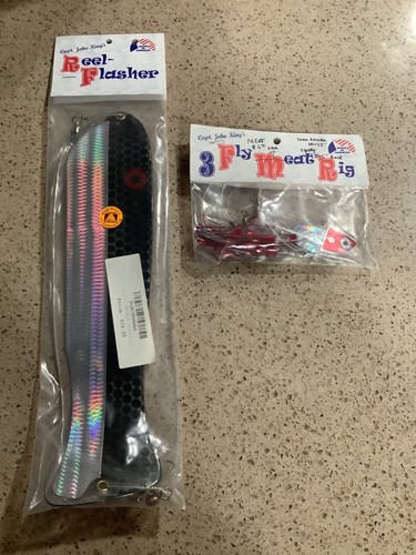 2 Vintage Cpt. John King’s Black Mamba Meat Rig Flasher/3 Fly Meat Rigs ...