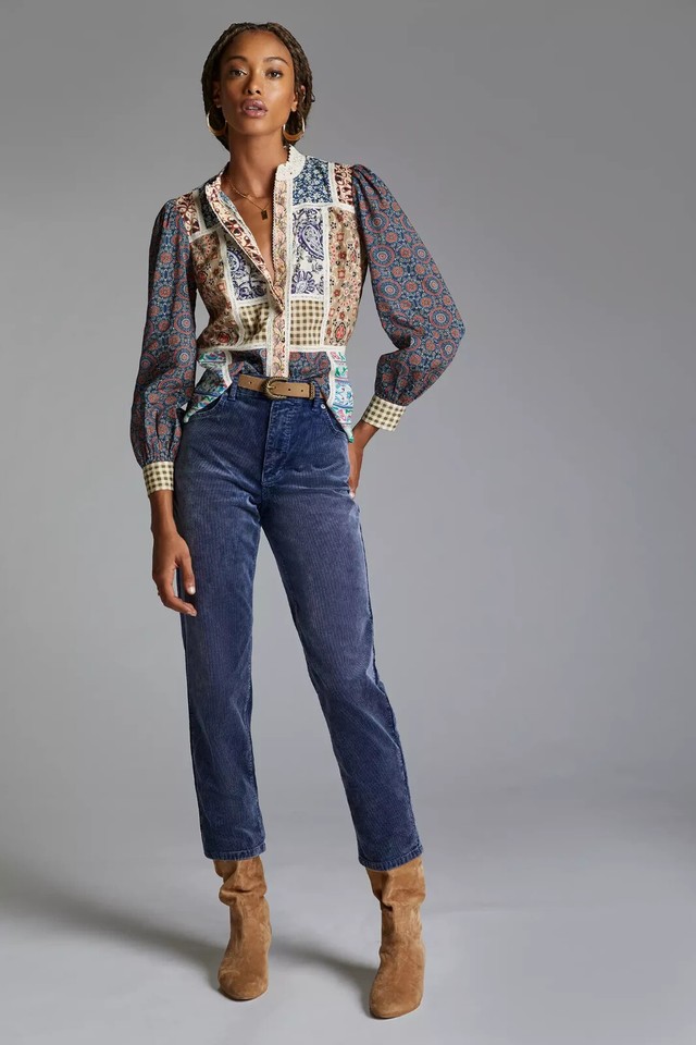 Anthropologie PilcroThe Vintage Straight Corduroy Pants Jeans 31 NWT ...