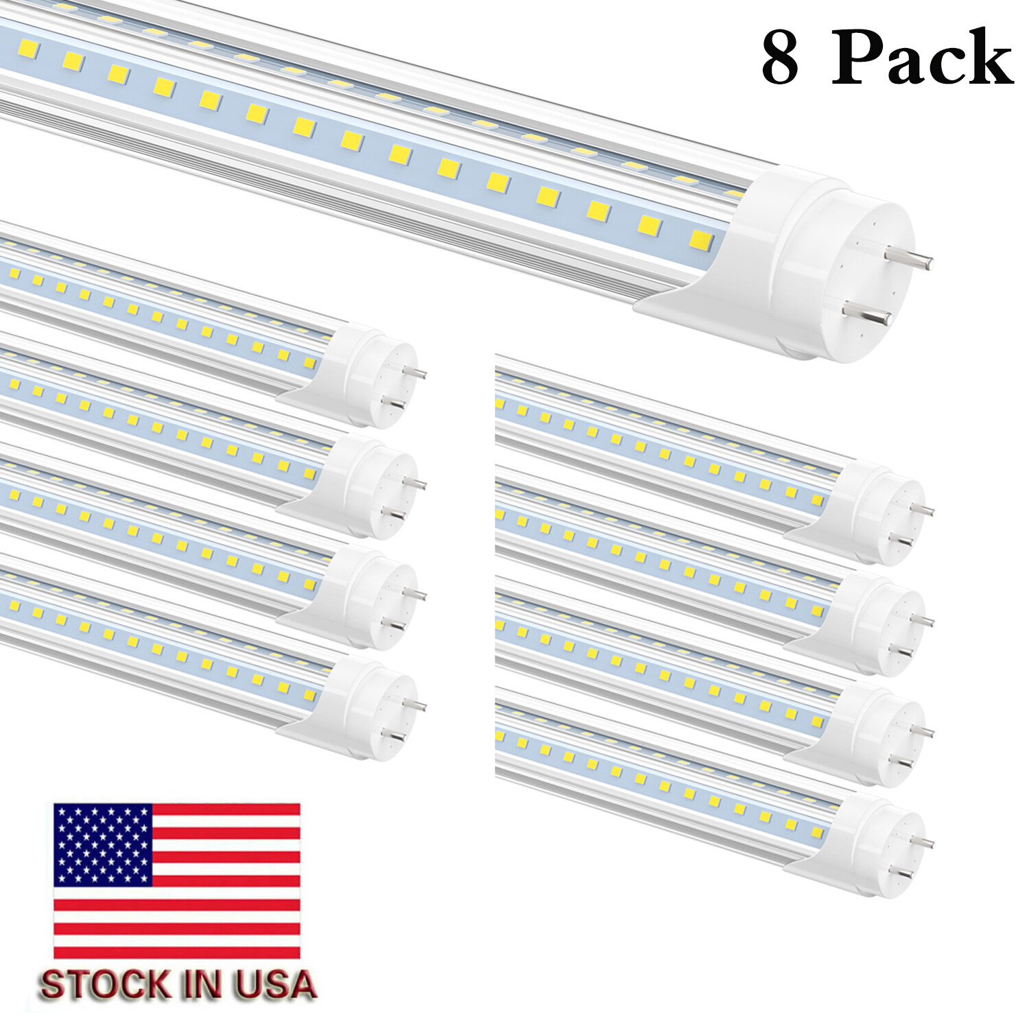 8Pcs LED Shop Light Bulbs G13 T8 4FT LED Garage Lights 28W Ceiling ...