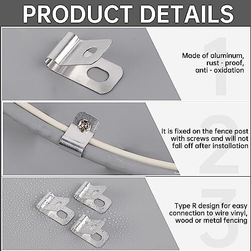 60Pcs Fence Wire Clamps Cattle Panel Clips w/ Screws for Vinyl Wood ...