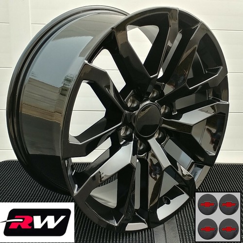 Snowflake look 20" GMC Sierra SLT 2019 Wheels Gloss Black Rims fit ...