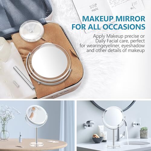Magnifying Mirror,20x Makeup Mirror with Magnification,Double Sided 6.4 ...