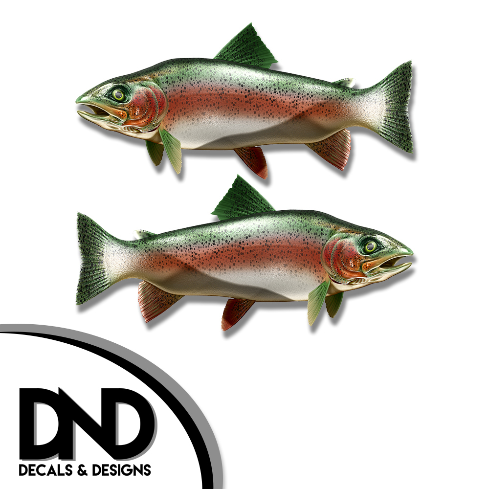 Trout - Fish Decal Fishing Tackle Box Bumper Sticker "3in SET" F-0950 D ...