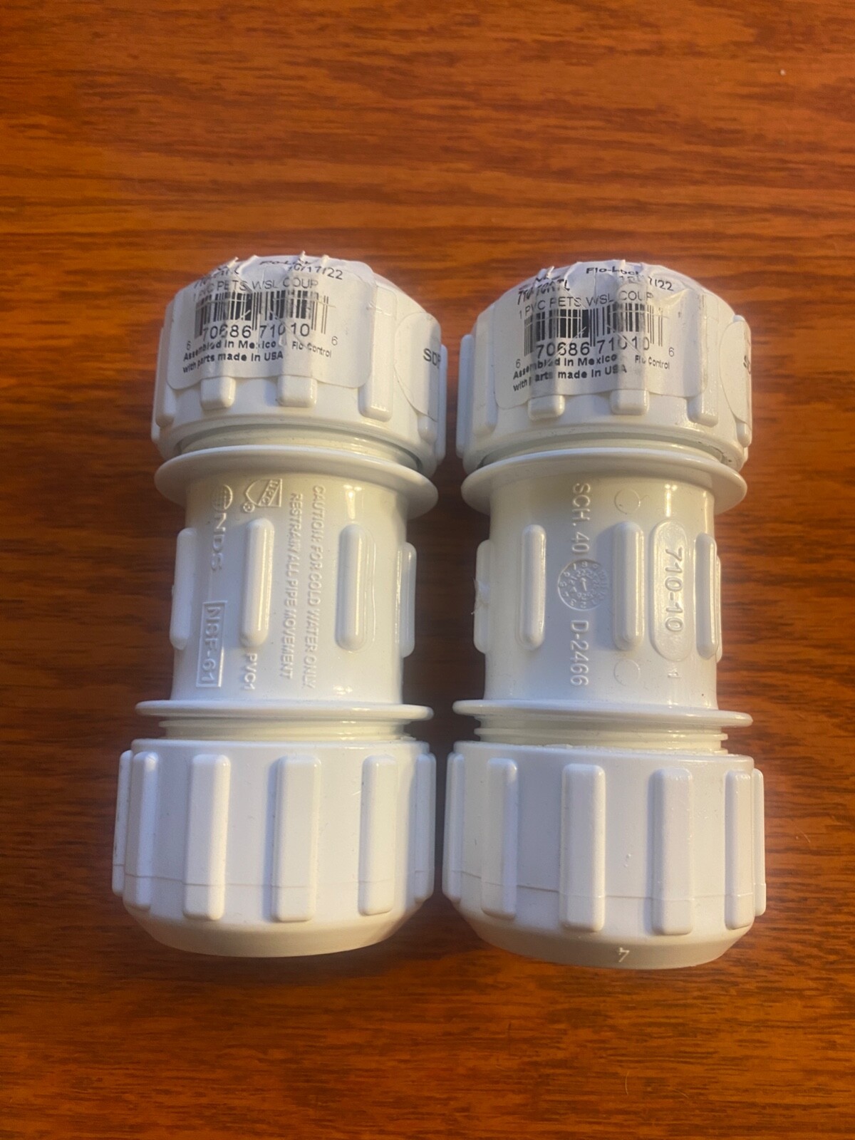 2 NEW FloLock 1 in. PVC Compression Coupling, 710-10RTL, White | eBay