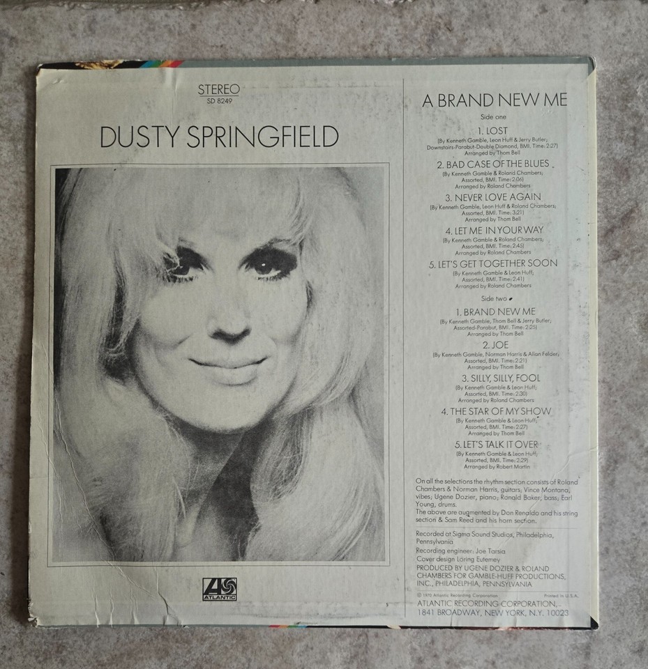 1970 Dusty Springfield Vinyl LP A Brand New Me Record ALbum Atlantic ...