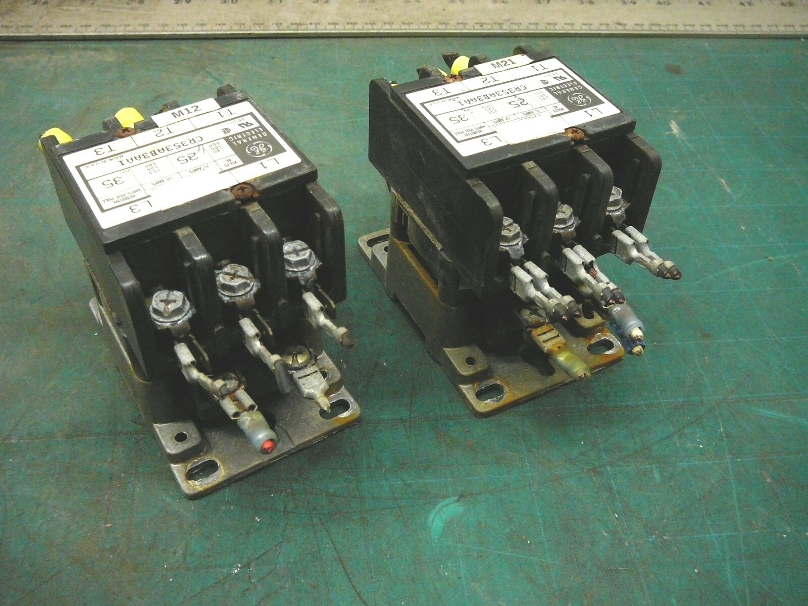 LOT OF 4 GENERAL ELECTRIC CONTACTORS CR353AB3AA1 COIL: 110/120V 55-B31A ...