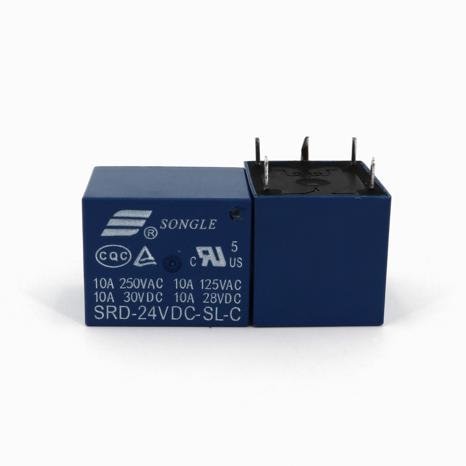 100Pcs DC24V SRD-24VDC-SL-C Blue 5Pin PCB Mount 10A SPDT Mini Power ...
