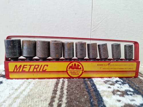 Vintage Mac Tools XUPD6 Swivel Socket Set Of 10 And Box 19MM-10mm ...
