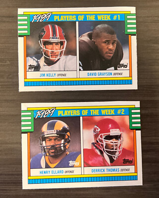 1990 Topps Football Box Bottom A&B - Jim Kelly David G. Henry E ...