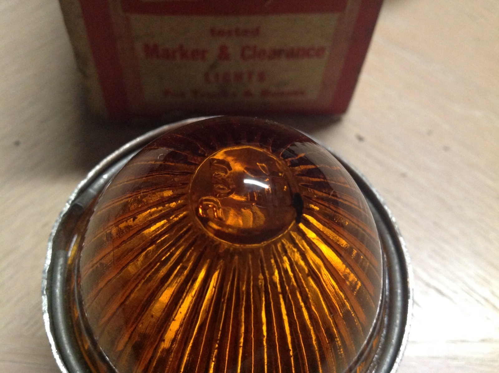 NOS Vintage ELECTROLINE AMBER glass Bullet Light Lamp AUTO Truck ...