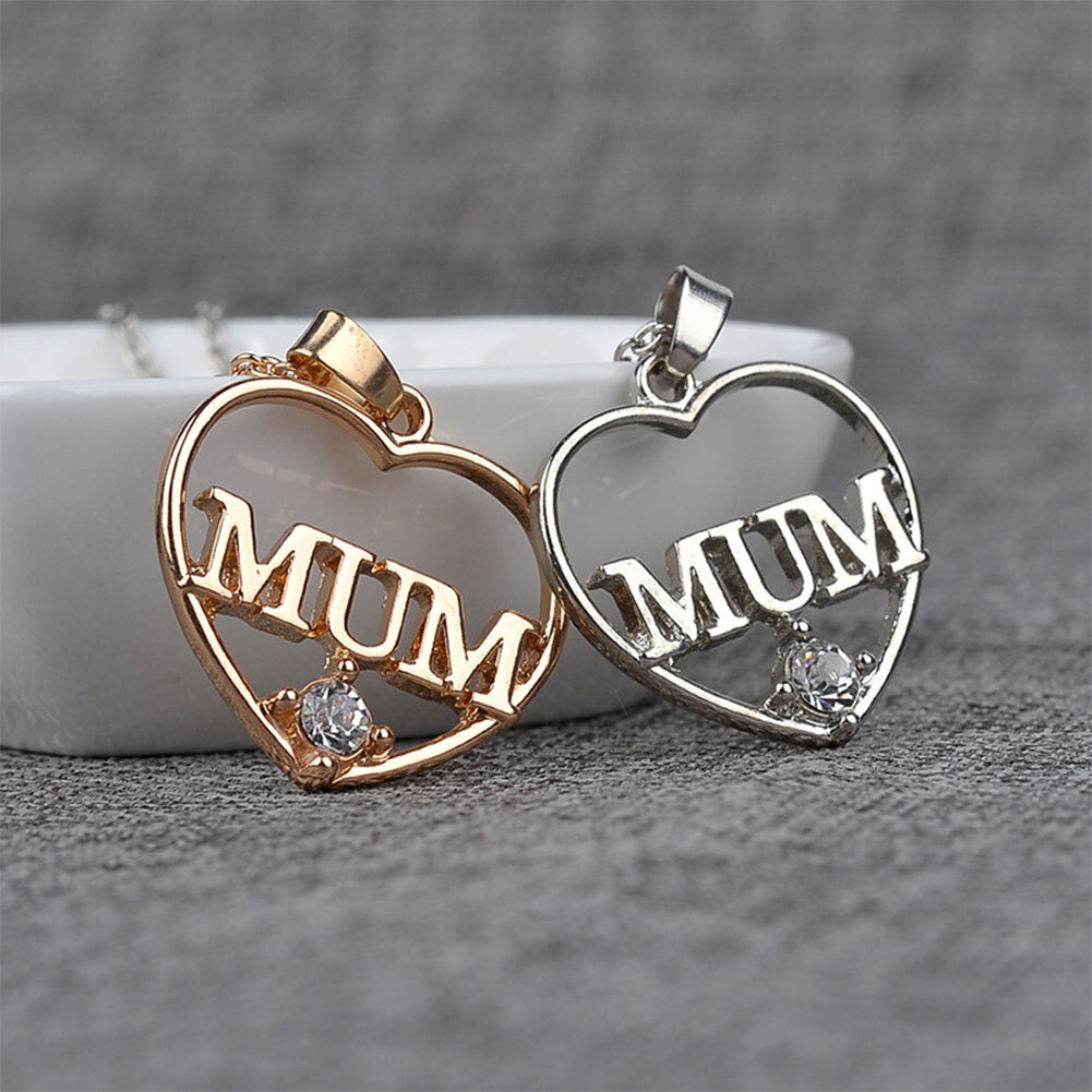 Mum Necklace Hollow Heart Shape Love Heart Pendant Necklace Mothers Day ...
