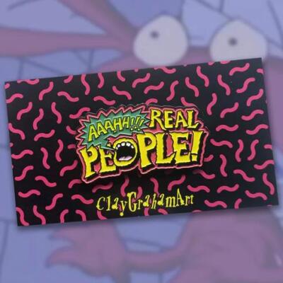 AAHHH!!! REAL PEOPLE ENAMEL PIN CLAY GRAHAM ART | eBay
