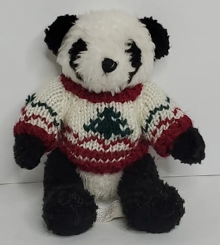 Little Panda Bear 8" Stuffed Animal Jointed Legs With Sweater | eBay