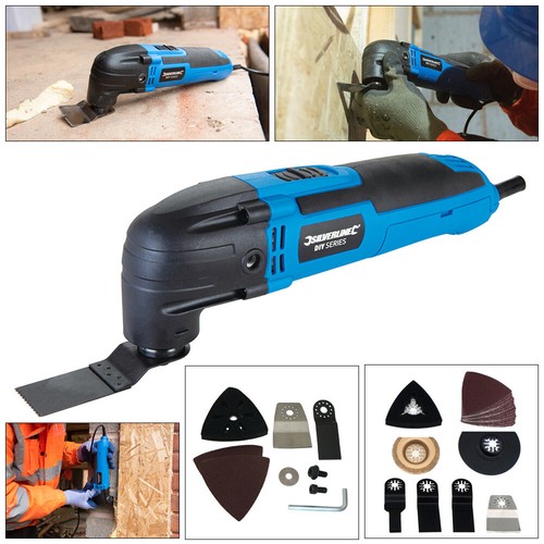 Silverline 300w Oscillating Multi Function Combi Power Tool + 52 Accessories Kit 7427011754648 ...