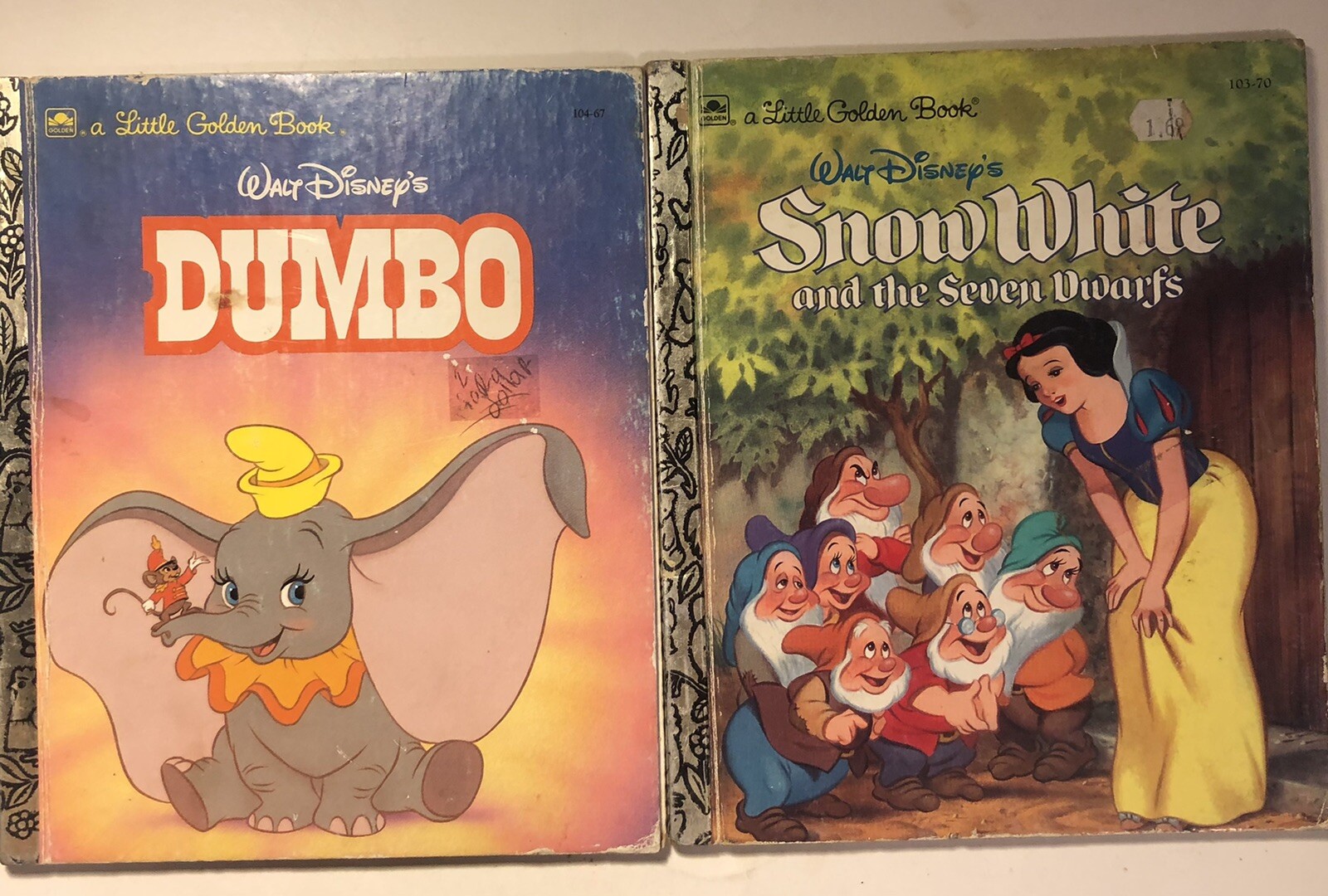 Disney Lot Of 2 Golden Books Dumbo Snow White | eBay