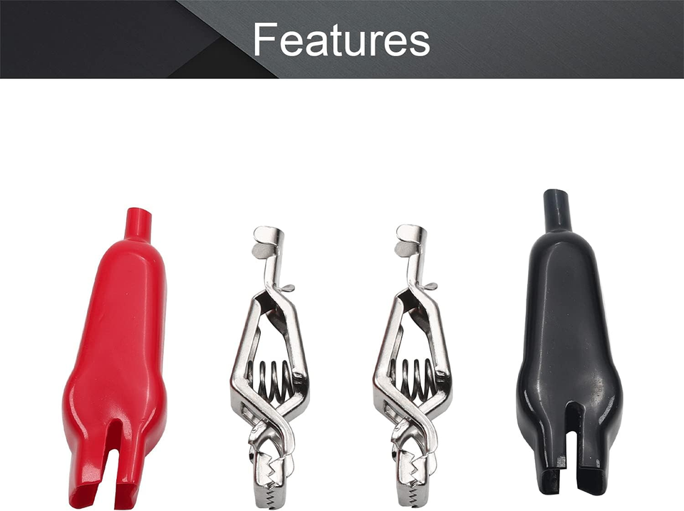 4Pcs Insulated Alligator Clips 20A Electric Test Clamp Alligator ...