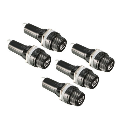 5pcs 10A 250V 6mm x 30mm Electrical Panel Mounted Screw Cap Fuse Holder ...