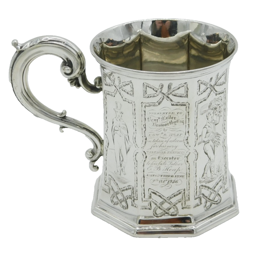 Victorian Sterling Silver Social History Presentation Mug Antique 1854 ...