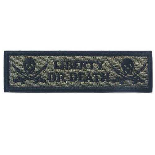 LIBERTY OR DEATH TACTICAL PATCHES ARMY BADGE EMBROIDERED HOOK PATCH ...