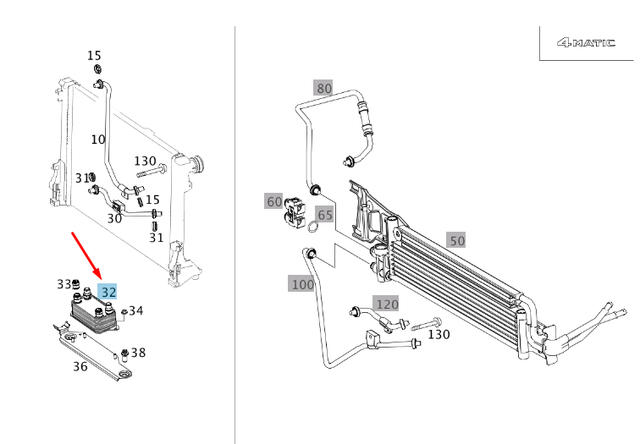 MERCEDES C Class W204 Automatic Gearbox Oil Cooler A0995001100 for sale ...