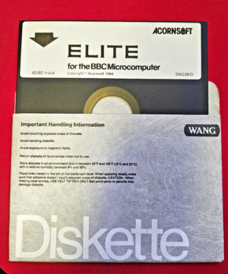 Acornsoft Elite 5.25" Disc 40/80T 1984 For Acorn BBC Micro (Disc only ...
