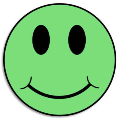 Mint Green Smiley Face - 100 Pack Circle Stickers 3 Inch - Smile Happy ...