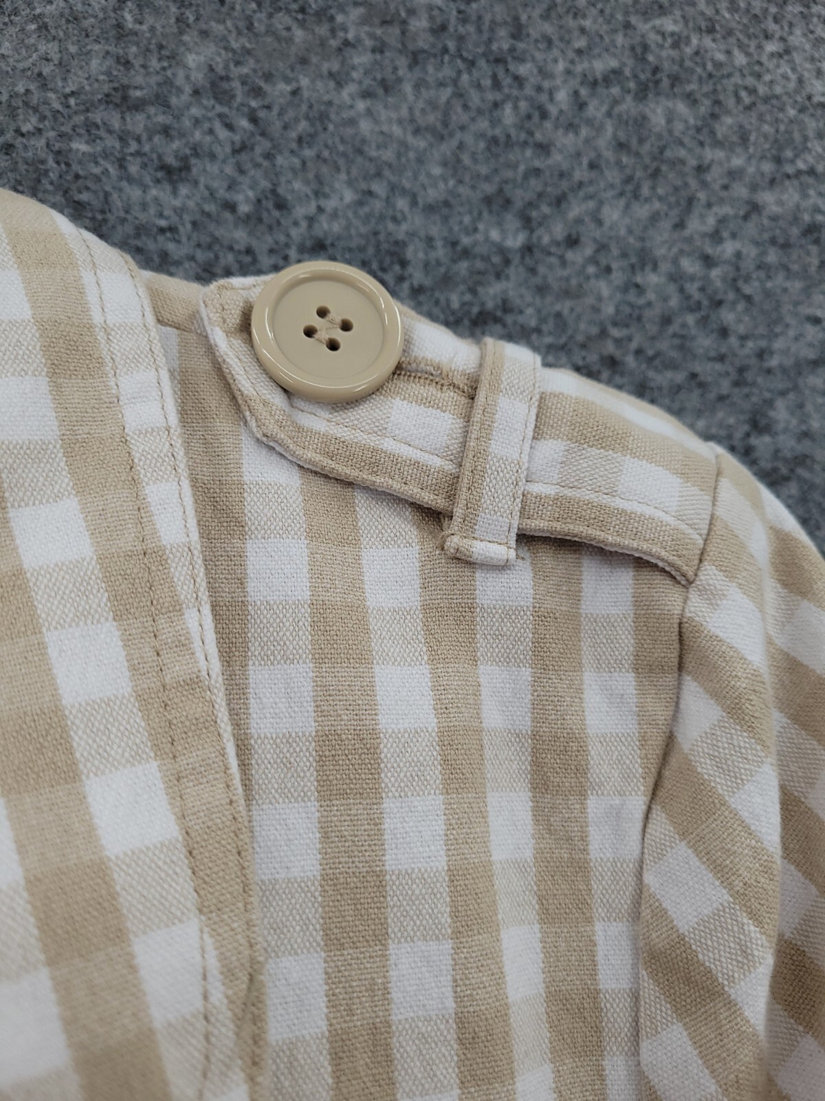 Joan Rivers Trench Coat Womens Medium Double Breasted Lined Pockets Beige Check | eBay