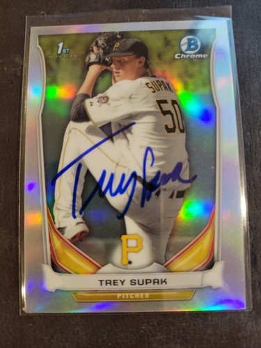 2014 Bowman Chrome Trey Supak 1st RC Rookie Signed IP Auto Pirates ...