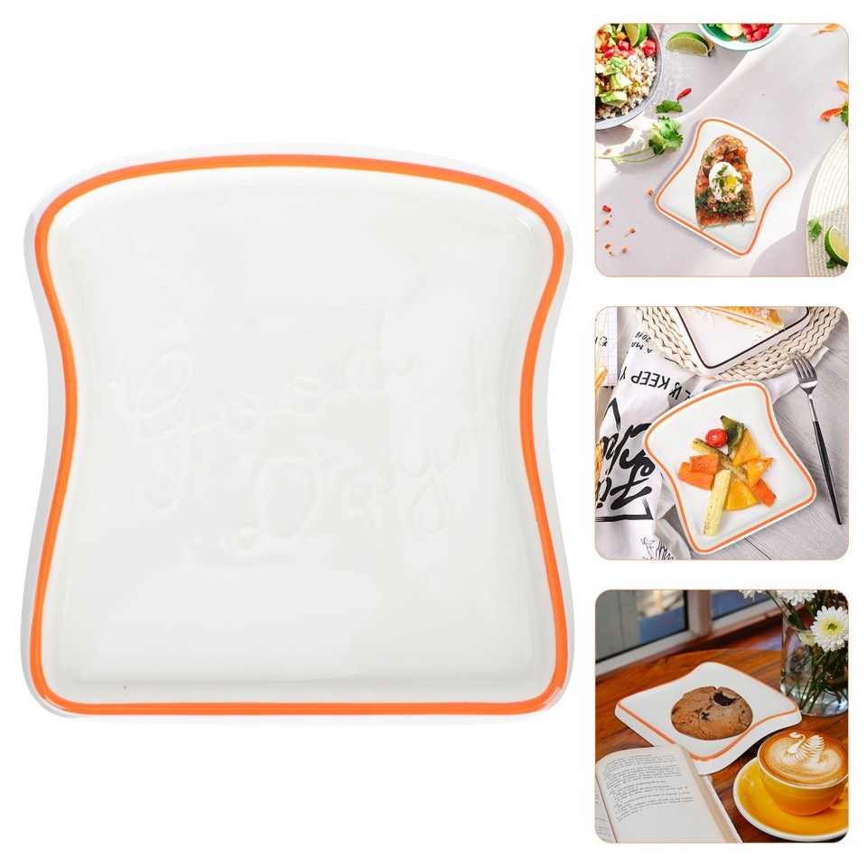 Daily Food Tray Breakfast Meal Plate Porcelain Ceramic Serving Dishes ...