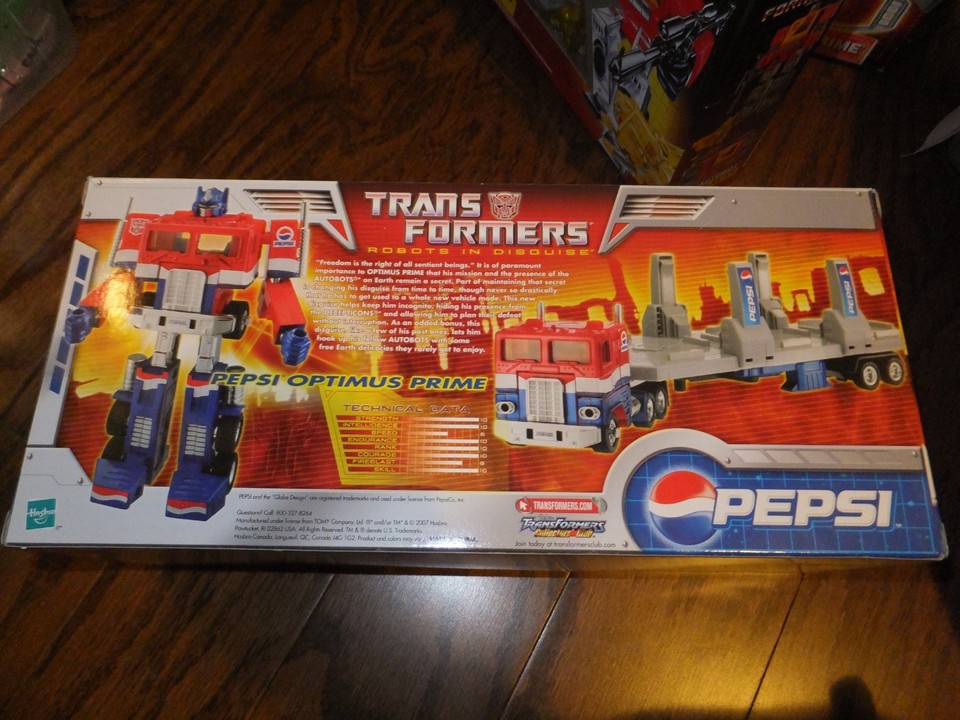 Pepsi Optimus Prime Transformers NEW SEALED Hasbro MISB | eBay