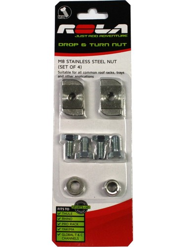 Rola Roof Rack Stainless Steel Dropturn Nut Set M8 Thread (RWSLAN) | eBay