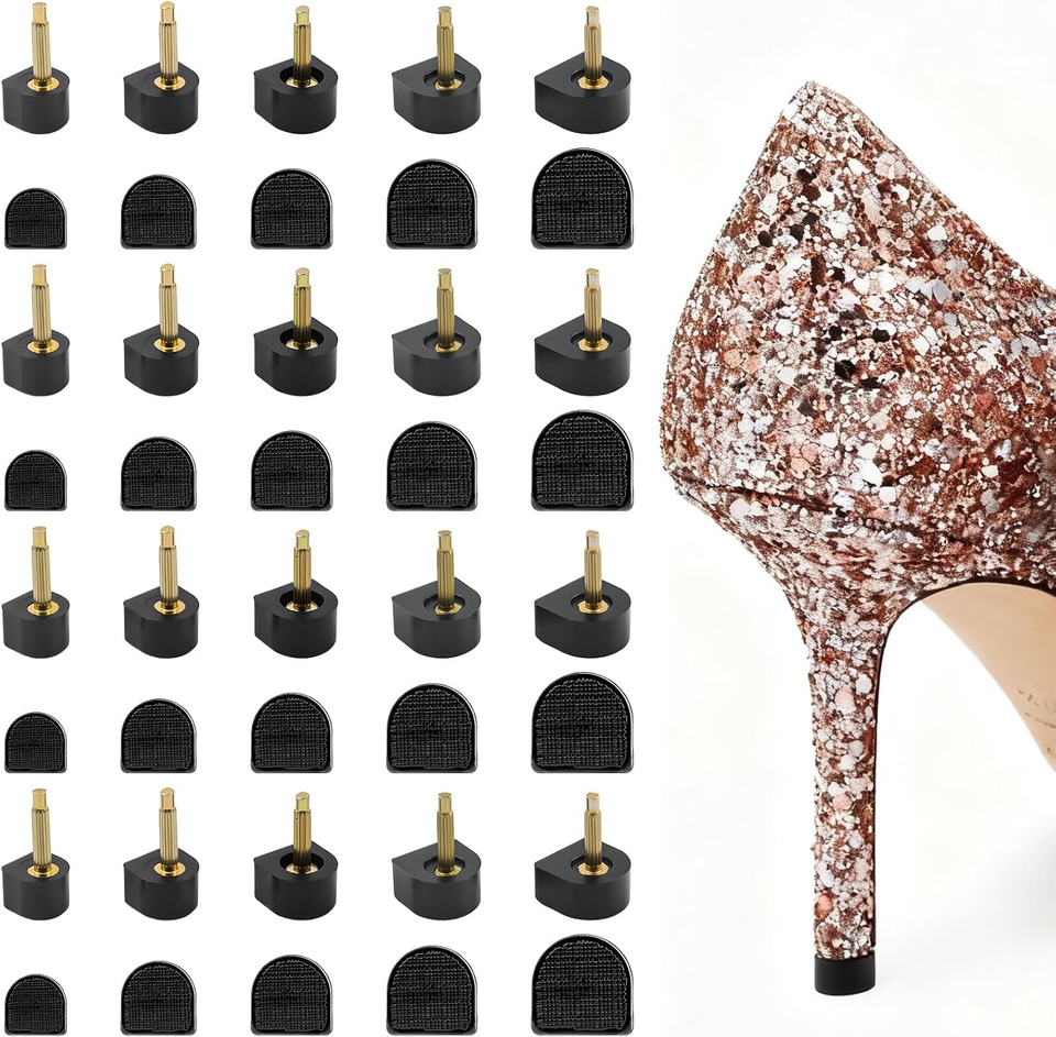 20 Pairs High Heel Replacement Tips - 5 Size U-Shape Womens Shoes Heel ...