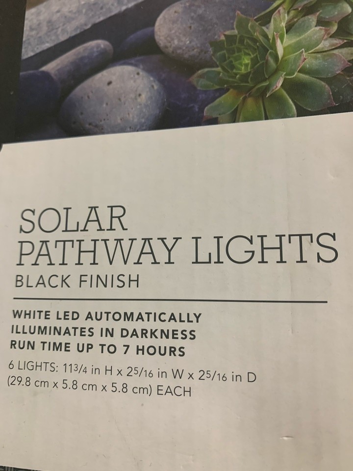 Threshold Quality and Design Solar Pathway Lights 6 Pack Black Finish ...