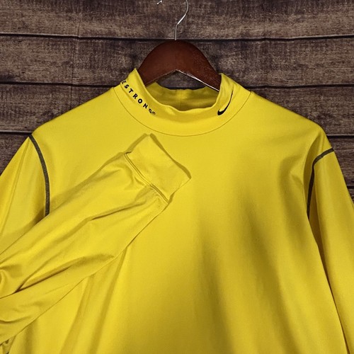 Nike Pro Combat Livestrong Shirt Men Size XL Yellow Performance Dri Fit ...