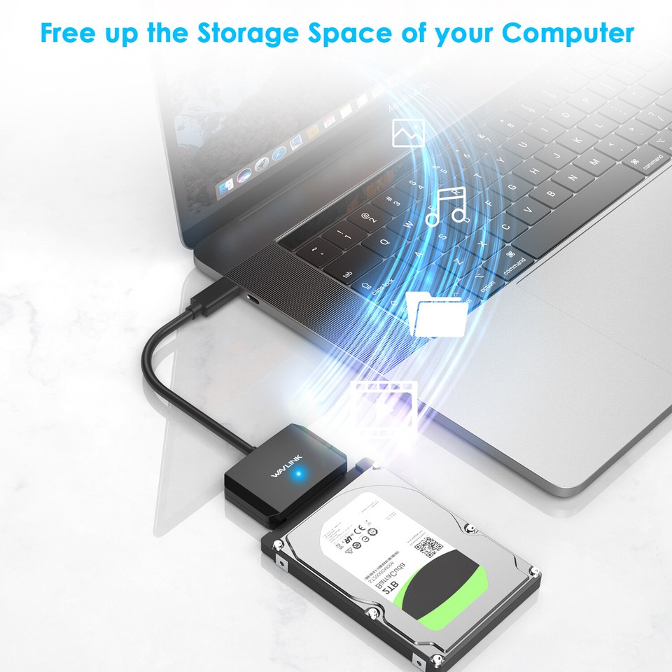 USB-C to SATA Adapter 5Gbps HDD/SSD Reader 2.5/3.5" Drives Plug & Play ...