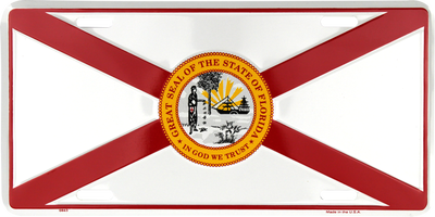 State of Florida FL Flag 6"x12" Aluminum License Plate Tag Made in USA ...