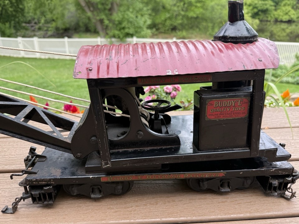 Vintage Original Buddy L Outdoor Railroad Clamshell Dredge Car - RARE ...
