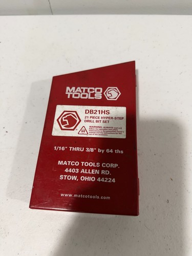 MATCO TOOLS DB21HS HYPER-STEP DRILL BIT SET 3D | eBay