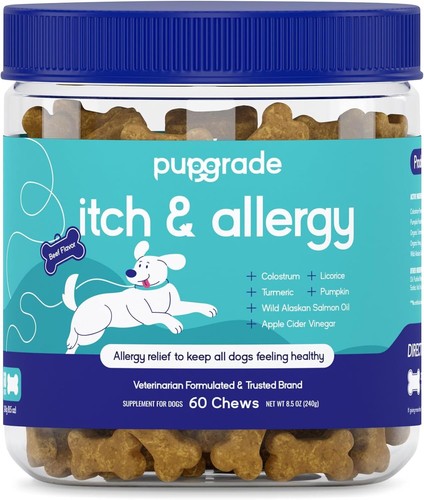 PupGrade Itch & Allergy chew supplement for Dogs Improved Immune ...