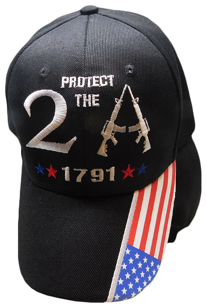 Protect The 2A 2nd Amendment 1791 Printed USA On Bill Embroidered Black ...